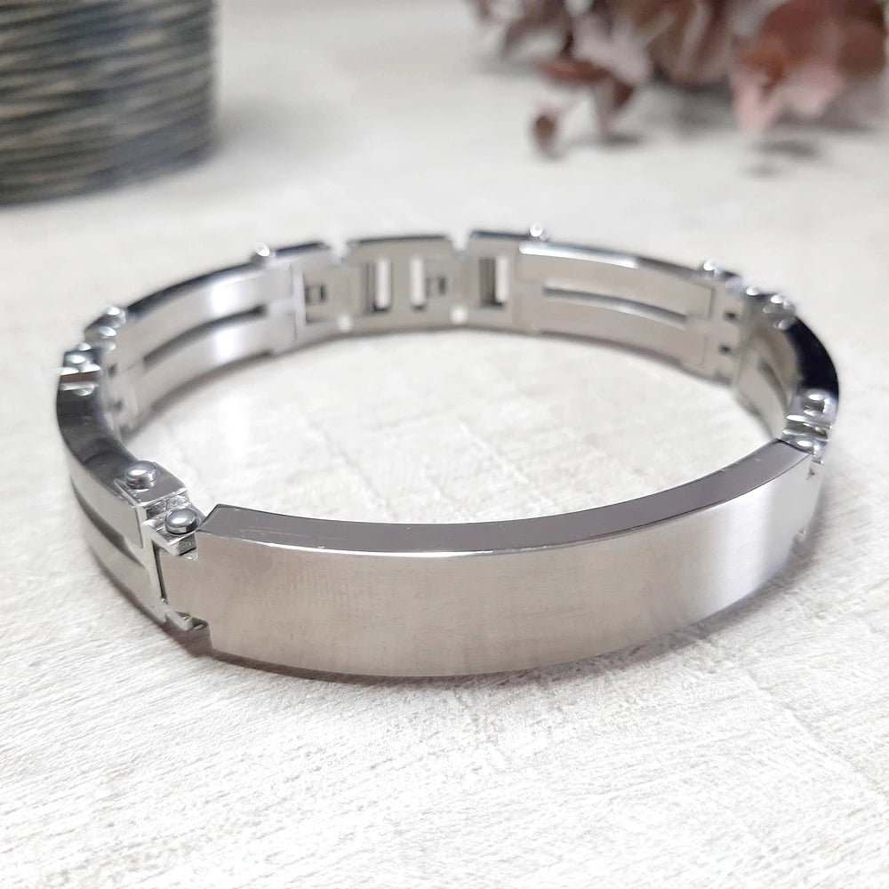 Stalen Herenarmband 21 cm - 12 mm breed – Zilverengoud.com
